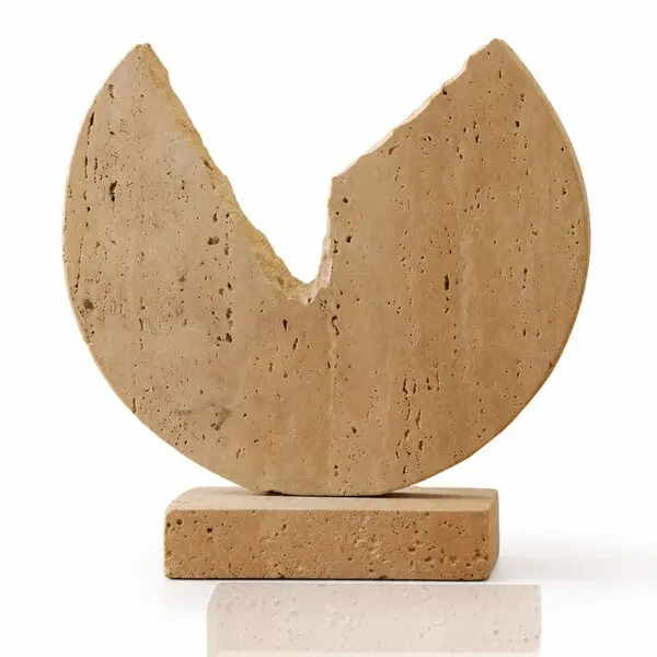 MARLETH Neutrals Travertine Broken Disk Decor