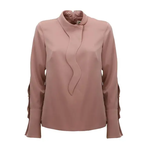 JULIA ALLERT Satin Blouse With Sculpted Detail