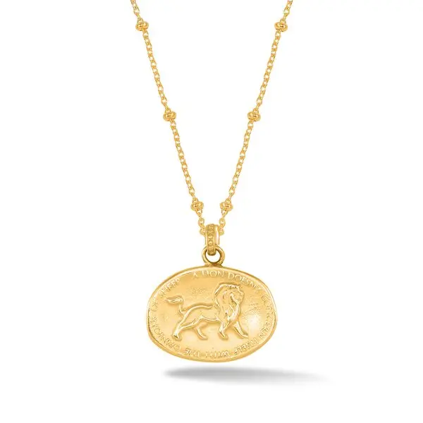 DOWER & HALL Lion Talisman Vermeil Necklace - Gold