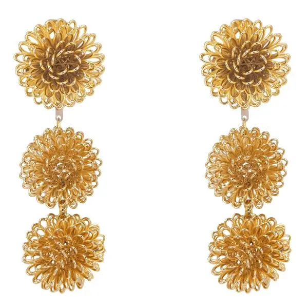 Pat’s Jewelry Floral Brass Clip-on Earrings - Gold