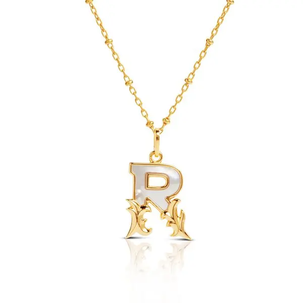 KASUN LONDON Plated Initial Necklace - Gold