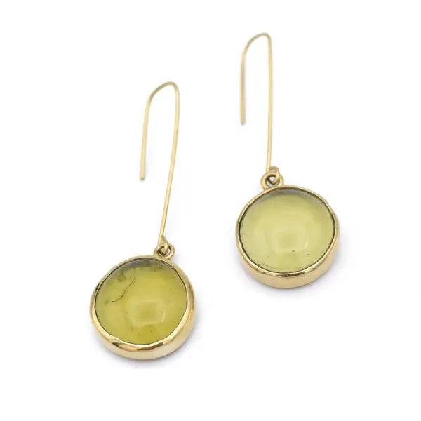 LALA SALAMA Glass Droplet Earrings - Green