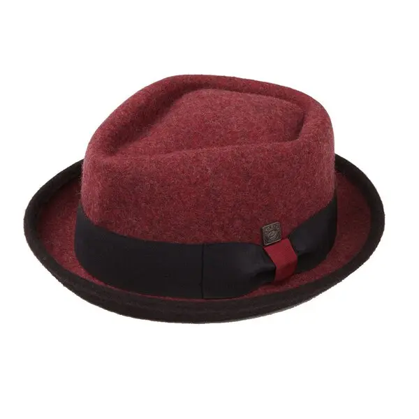 DASMARCA HATS Jackson Wool Felt Porkpie Hat - Red