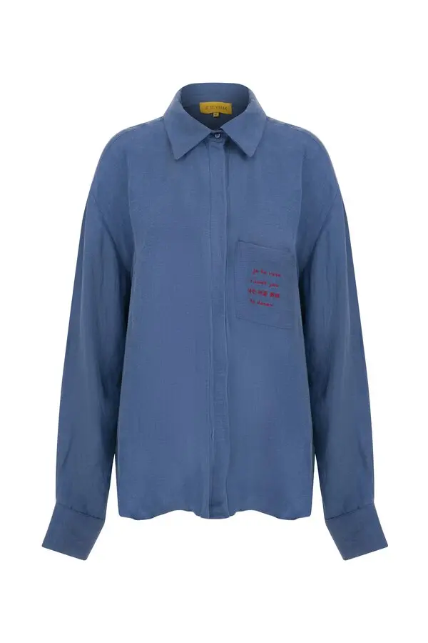 JE TE VEUX Linen Ocean Shirt