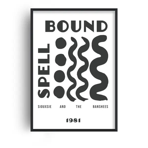 FANCLUB White / Black Spellbound Siouxsie And The Banshees Inspired Abstract Giclée A2 Art Print - White/black