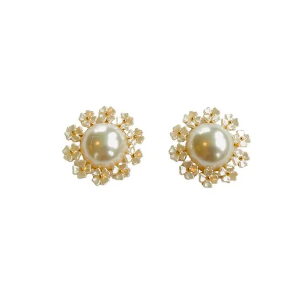 THE PINK REEF Floral Stud Earrings - White