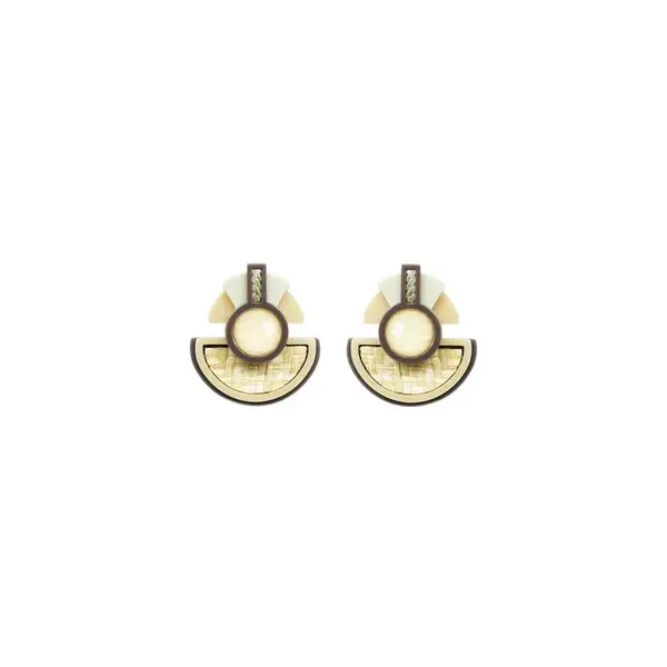 GISSA BICALHO Acrylic Raffia Straw Earrings - Yellow