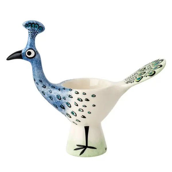 Hannah Turner Peacock Egg Cup - Blue