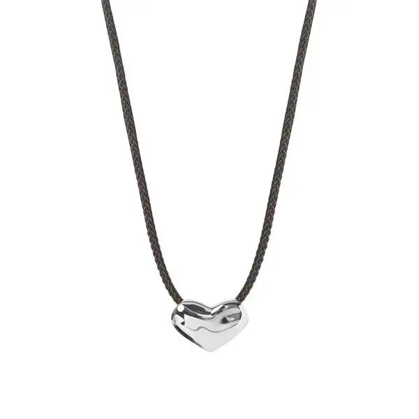 MURU Heart Cord Necklace - Silver