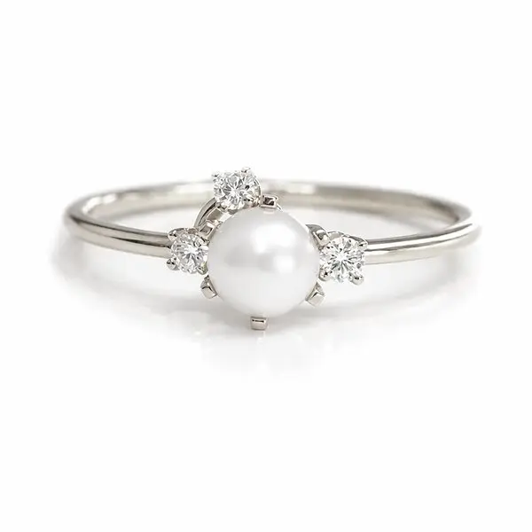 VICSTONENYC FINE JEWELRY Luna Akoya Pearl And Diamond Ring - White