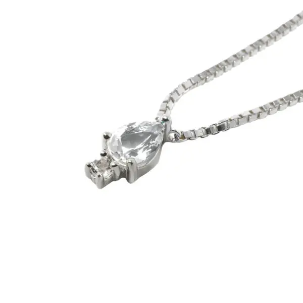 NASI SILVER Pear Atarah Necklace - White