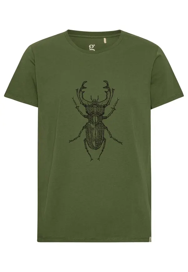 GROBUND Alfie T-shirt The Moss With Stags Beetle - Green