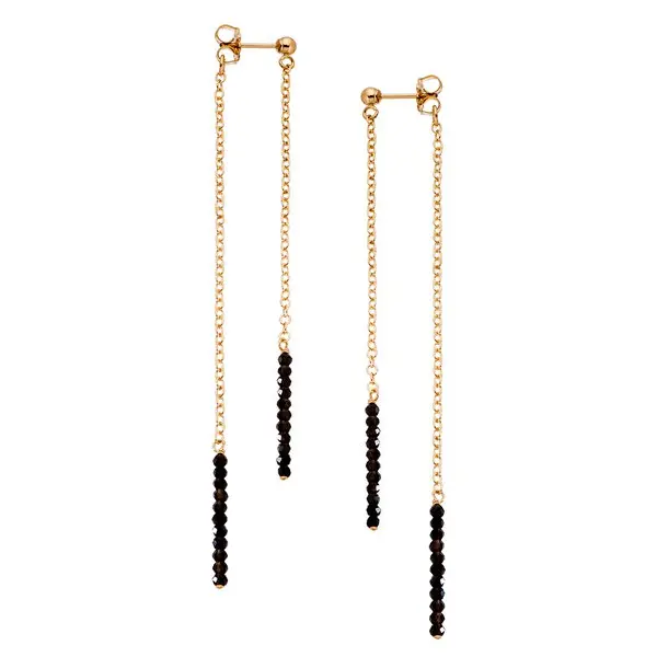 HEATHER HAWKINS Gold-filled Spinel Duster Earrings - Black