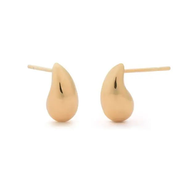 NELLOU JEWELLERY Teardrop Stud Earrings Plated Sterling Silver - Gold