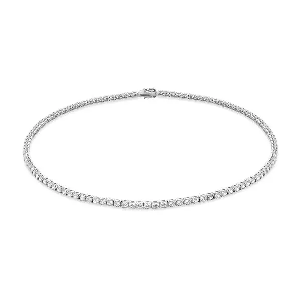 SALLY SKOUFIS Rebel Necklace With Cz Diamond Simulant - Silver/white