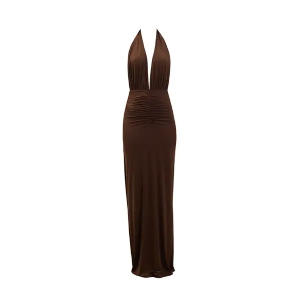 MARROMA Draped Halter Maxi Dress