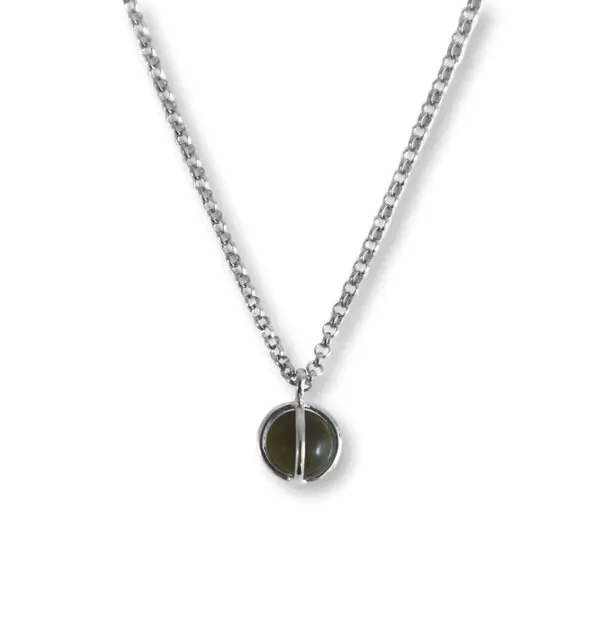GEM ISLAND Lucia Silver Necklace - Green/silver