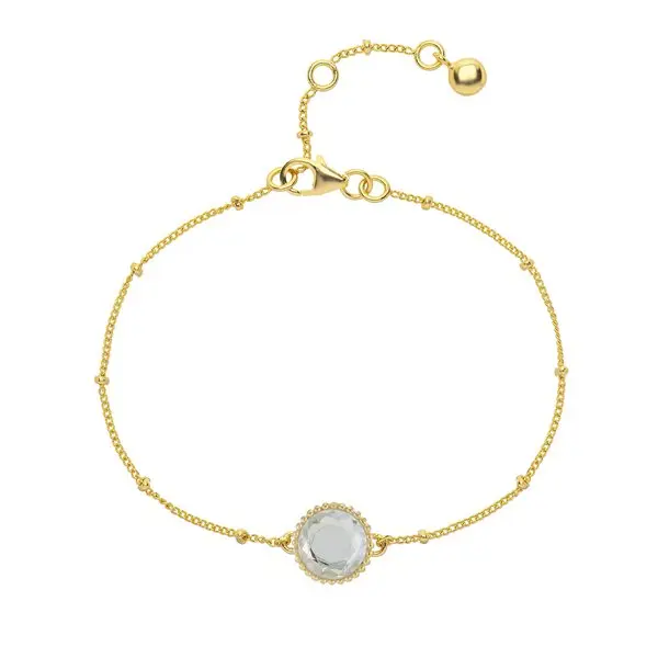 AUREE JEWELLERY Barcelona April Crystal Birthstone Bracelet - White/gold