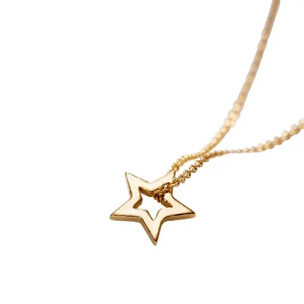 POSH TOTTY DESIGNS Yellow Plated Open Star Charm Necklace - Gold