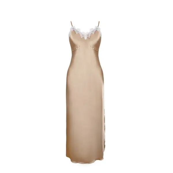 SASHA LA MER Elisabeth Silk Slip Dress - Gold