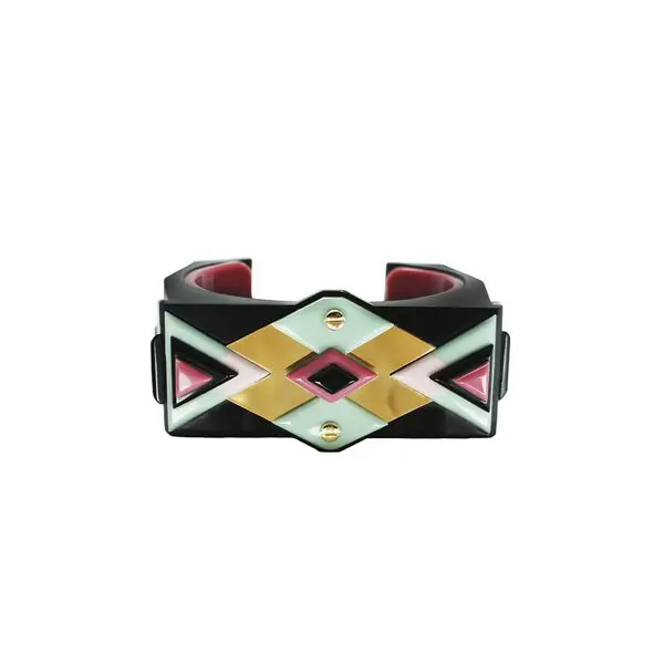 GISSA BICALHO Kuntur Acrylic Cuff Bracelet - Green
