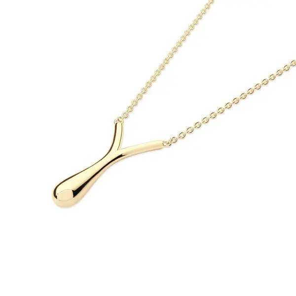 LUCY QUARTERMAINE V Drop Vermeil Pendant - Gold
