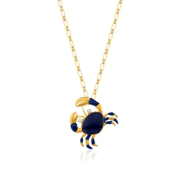 MILOU JEWELRY Crab Pendant Necklace - Blue