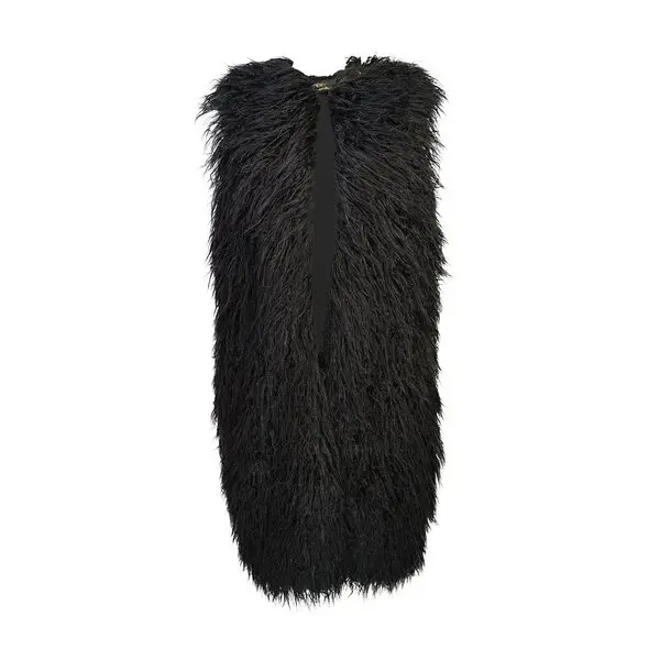 JENNAFER GRACE Genghis Faux Fur Vest - Black