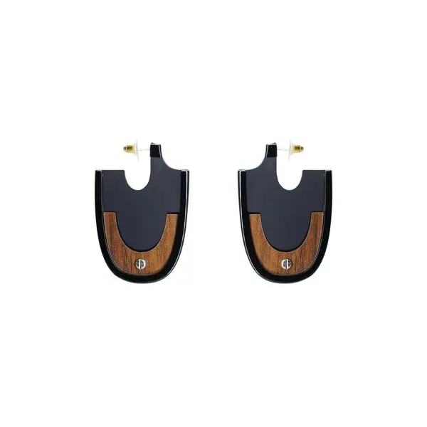GISSA BICALHO Curve Acrylic Earrings - Black/grey