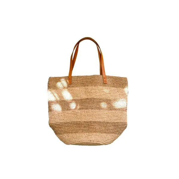 Pink Haley Esther Striped Raffia Tote