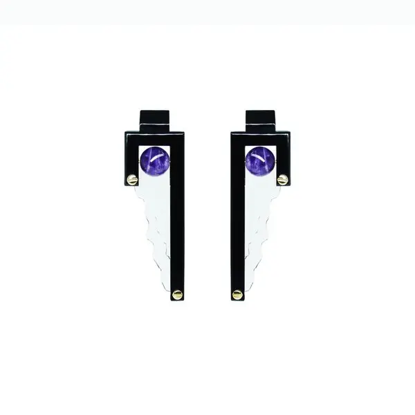 GISSA BICALHO Handmade Acrylic Naiade Earrings - Black