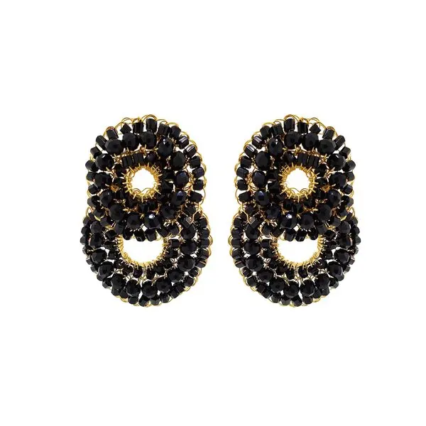 LAVISH BY TRICIA MILANEZE Handmade Cascade Hoop Earrings - Black