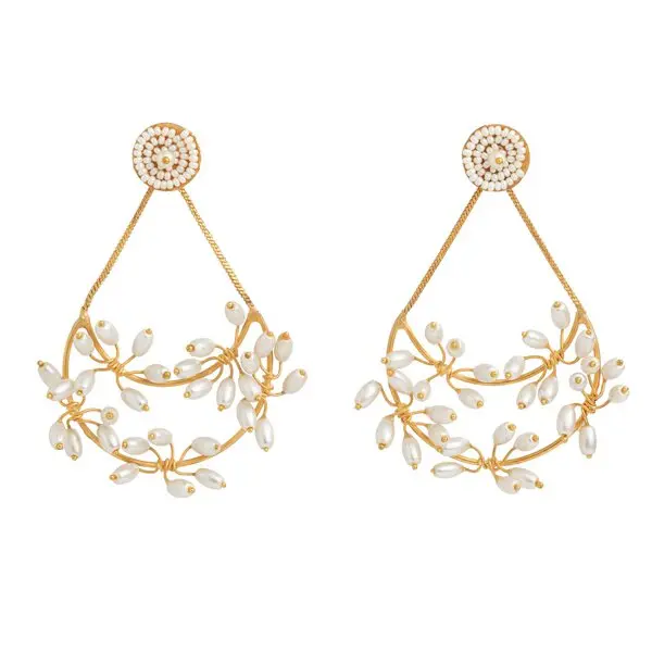 MERAKI BY RASHMI BAJAJ Belle De Perla Chandelier Earrings - Gold