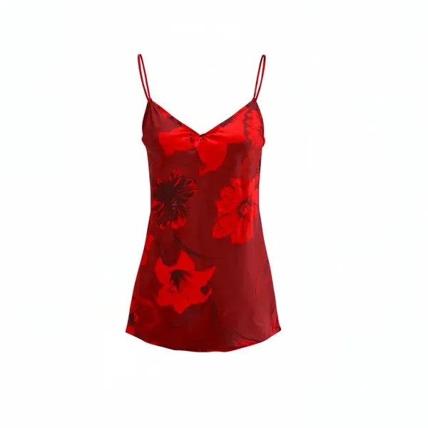 JANARA JONES Floral Satin Camisole - Red