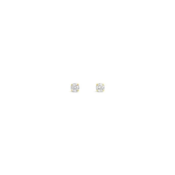 LUTIRO Round Four Mm Stud 10k Gold Earrings