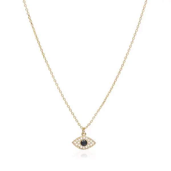 C.J.M Evil Eye Charm Necklace - Gold
