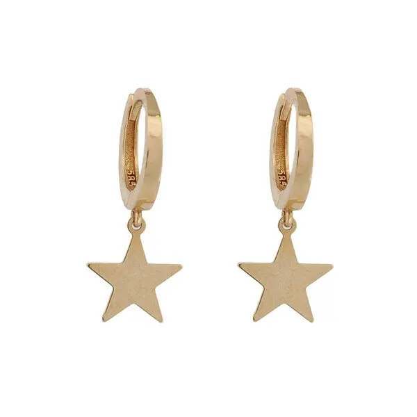 EBRU JEWELRY Celestial Grace Star Hoop Earrings - Gold