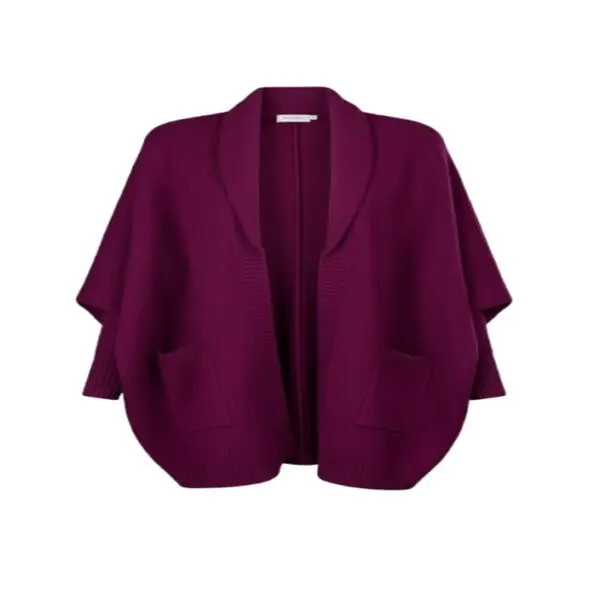 Saachi Open Front Oversized Cardigan Sweater - Purple