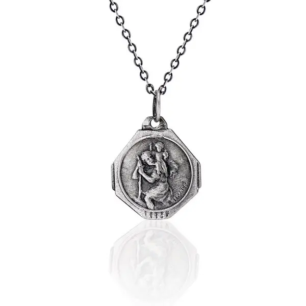 CARTOGRAPHY Petit Prince St. Christopher Sterling Silver Necklace - Grey/silver