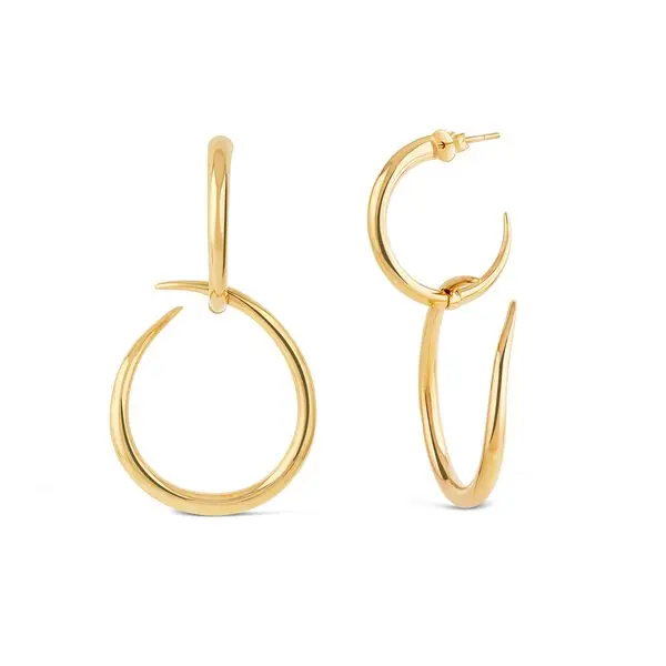 DINNY HALL Toro Large Drop Hoop Earrings - Gold