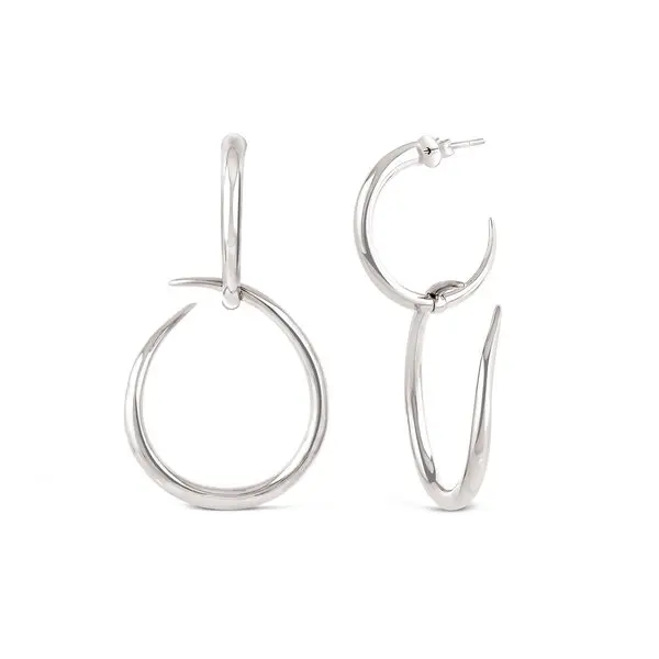 DINNY HALL Toro Large Drop Hoop Earrings - Silver