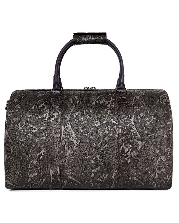 LORDS OF HARLECH Wallace Weekender Leather Travel Bag - Black