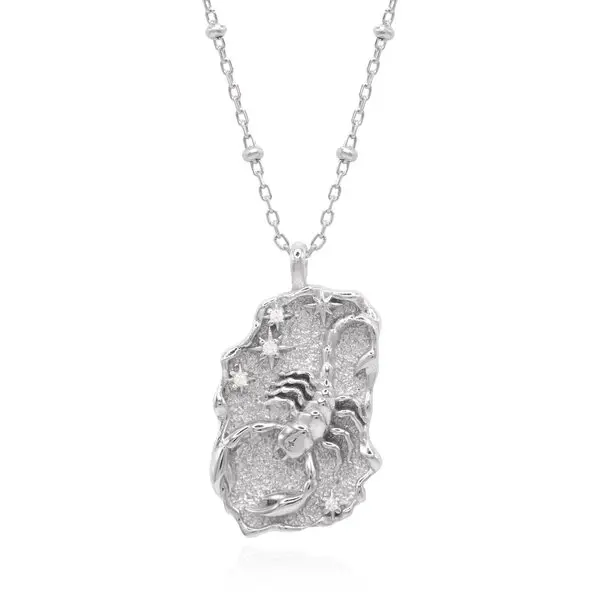 LUNA CHARLES Solara Scorpio Zodiac Necklace - Silver