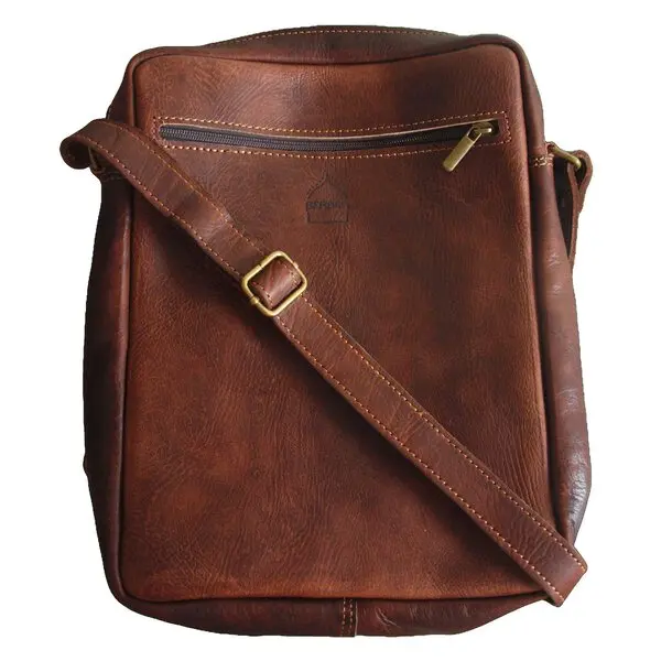 BERBER LEATHER The Martil Large Messenger Bag - Brown