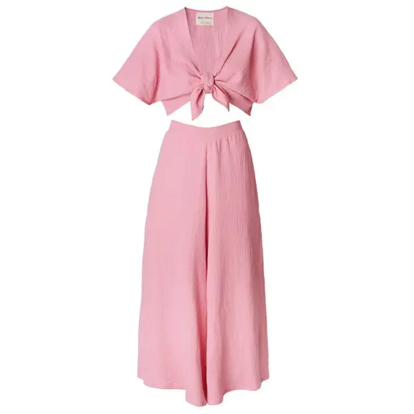 ITALIA A COLLECTION Organic Cotton Pant Set - Pink