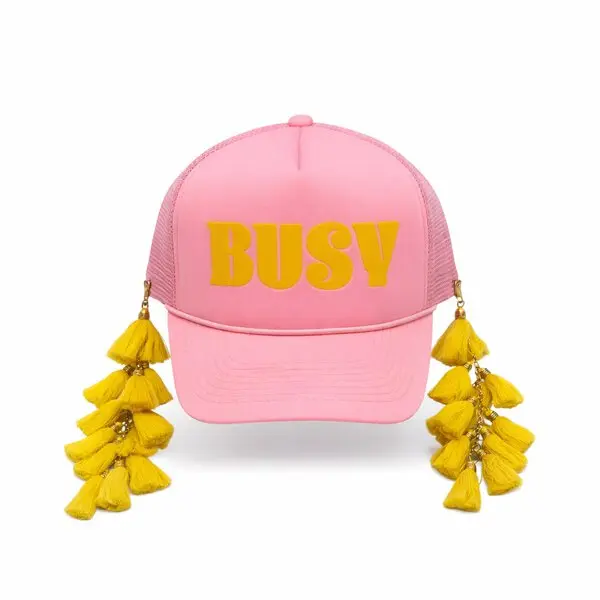 JULIA CLANCEY Busy Candy Tasseltastic Tassel Trucker Cap - Pink