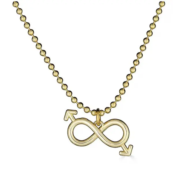 PASSIONATE PROTEST COLLECTION Gender Eternity Male And Male Pendant Necklace - Gold