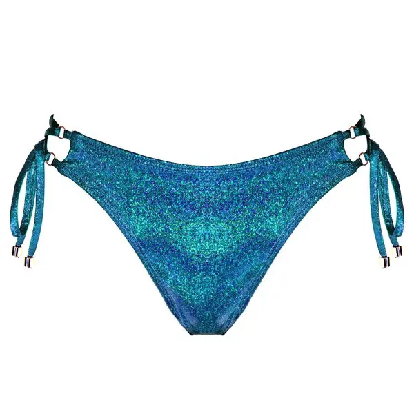 ENEZ SWIM Eden Glitter Aqua Bikini Bottom - Green/blue