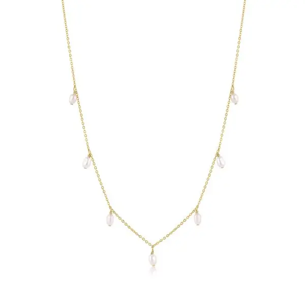 SET & STONES Meri Pearl Necklace - Gold/white