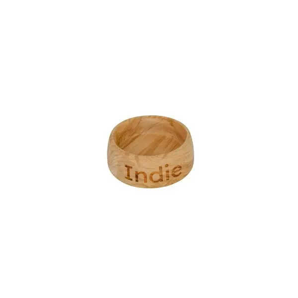 GREYMINT Olive Wood Pet Bowl — Large - Brown
